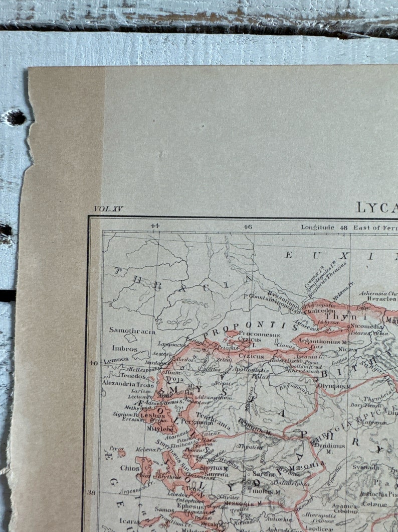 Antique Asia Minor Map: 1891 Lycia, Lydia, Lycaonia Book Plate - Etsy