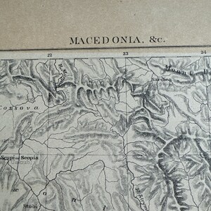 Antique 1891 Real Macedonia Map, Original Macedonia Map Book Plate Art ...