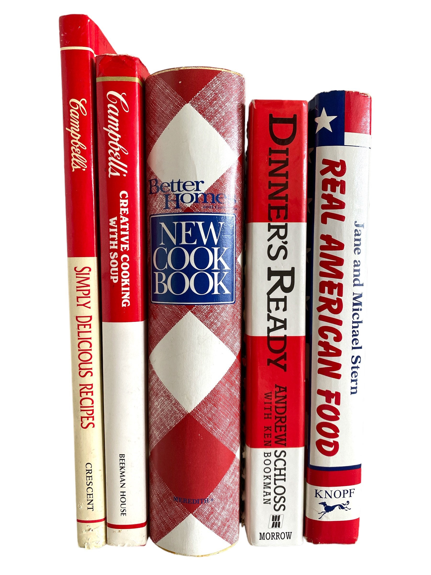 RED White and Blue Cookbooks Set Americana Red Cook Books - Etsy