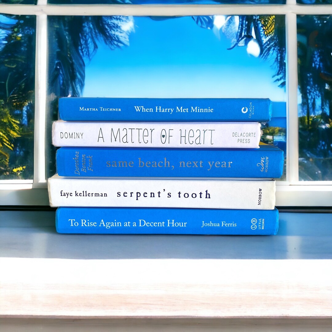 Modern Blue and White Books Stack, Collection of 5 REAL Interior ...