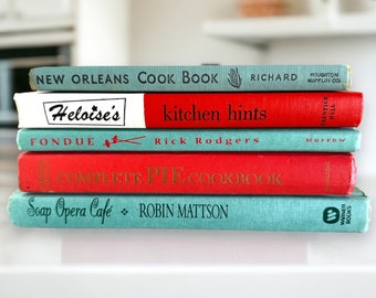 Red Cookbooks Set, Vintage and Modern Red Cook Books Collection ...