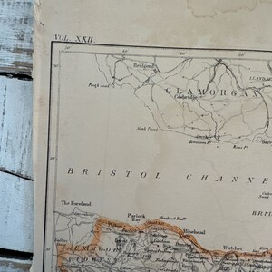 Antique 1891 Somerset England Map Book Plate Art, Antique England Map ...