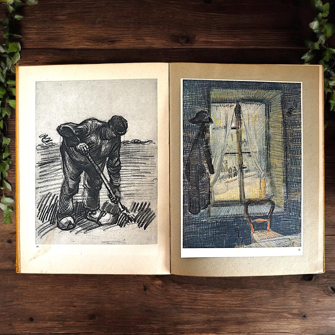 Vintage 1947 Vincent Van Gogh Art Book, Vincent Van Gogh Drawings and ...