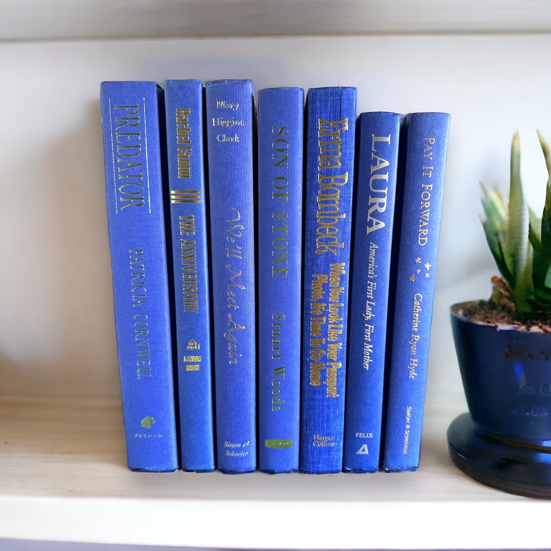 Modern Blue Books, REAL Interior Decorator Books With Blue Spines, Home ...