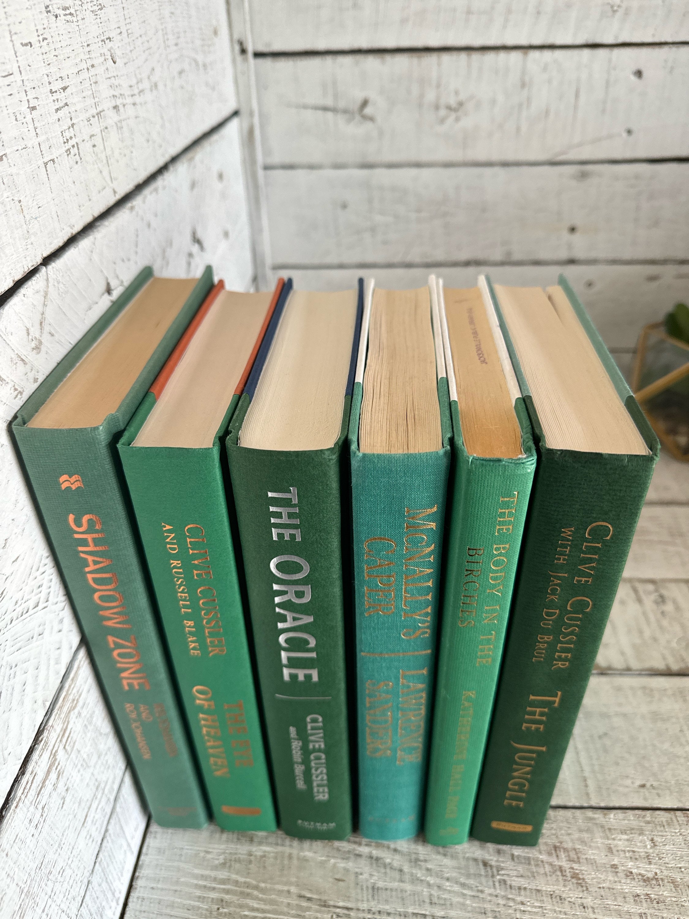 Green Books Set: Modern Home Decor, Forrest Green Book Collection - Etsy