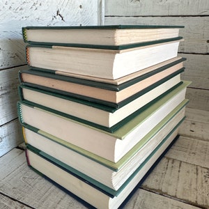 Modern Dark Green Books Set, REAL Interior Decorator Books With Green ...