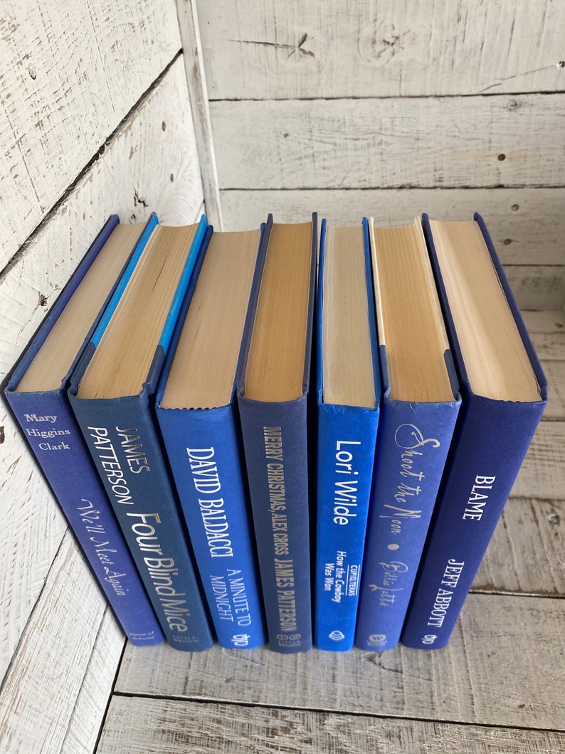Blue Books Set: Modern Home Staging Decor, Nautical Collection - Etsy