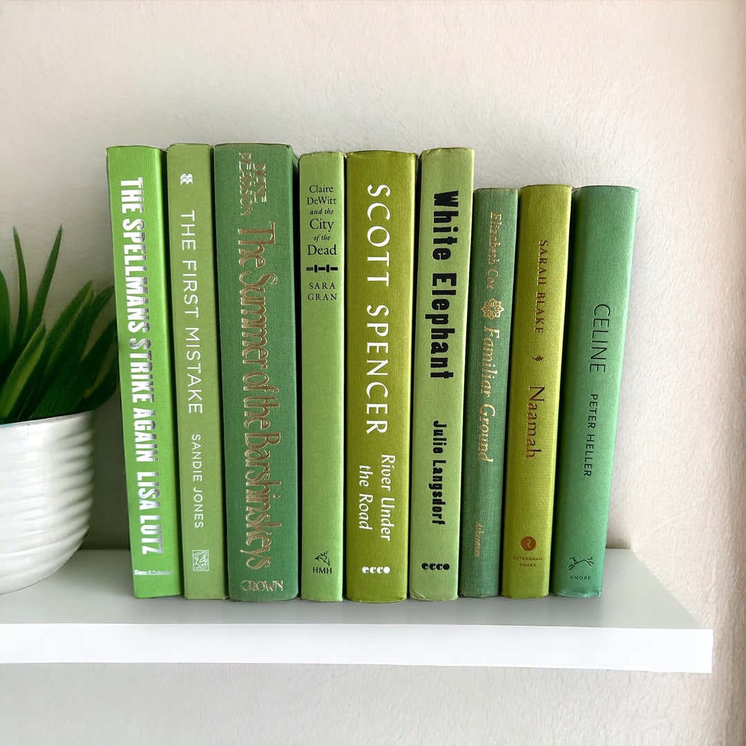 Modern Vibrant Green Books, Interior Decorator Books With Bright Green ...