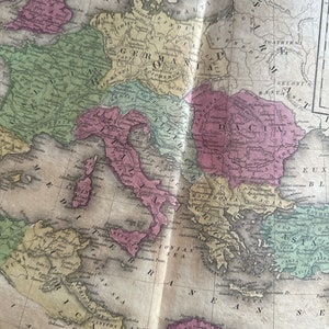 Antique 1845 Authentic Map of the Roman Empire From Olney's School ...