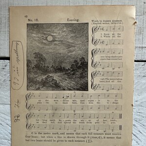 Antique 1895 Original Sheet Music Book Pages With Black and White ...