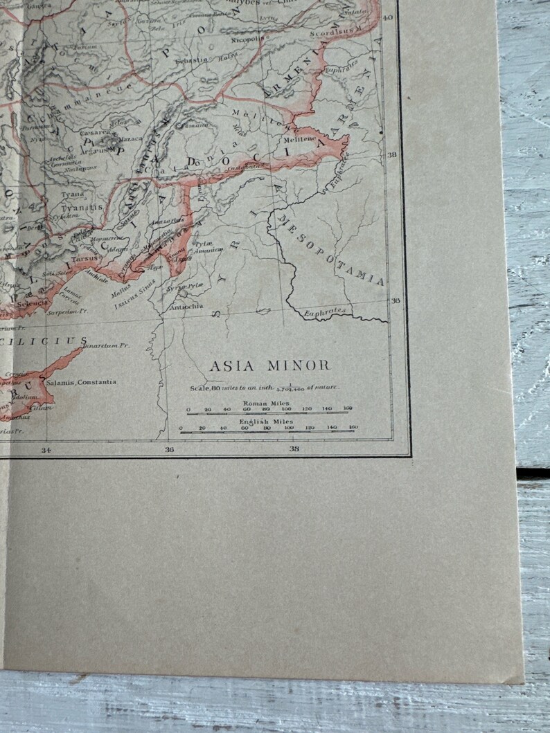 Antique Asia Minor Map: 1891 Lycia, Lydia, Lycaonia Book Plate - Etsy