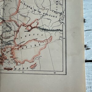 Antique 1891 Original Ancient Europe Map, Real Map of Europe in the ...