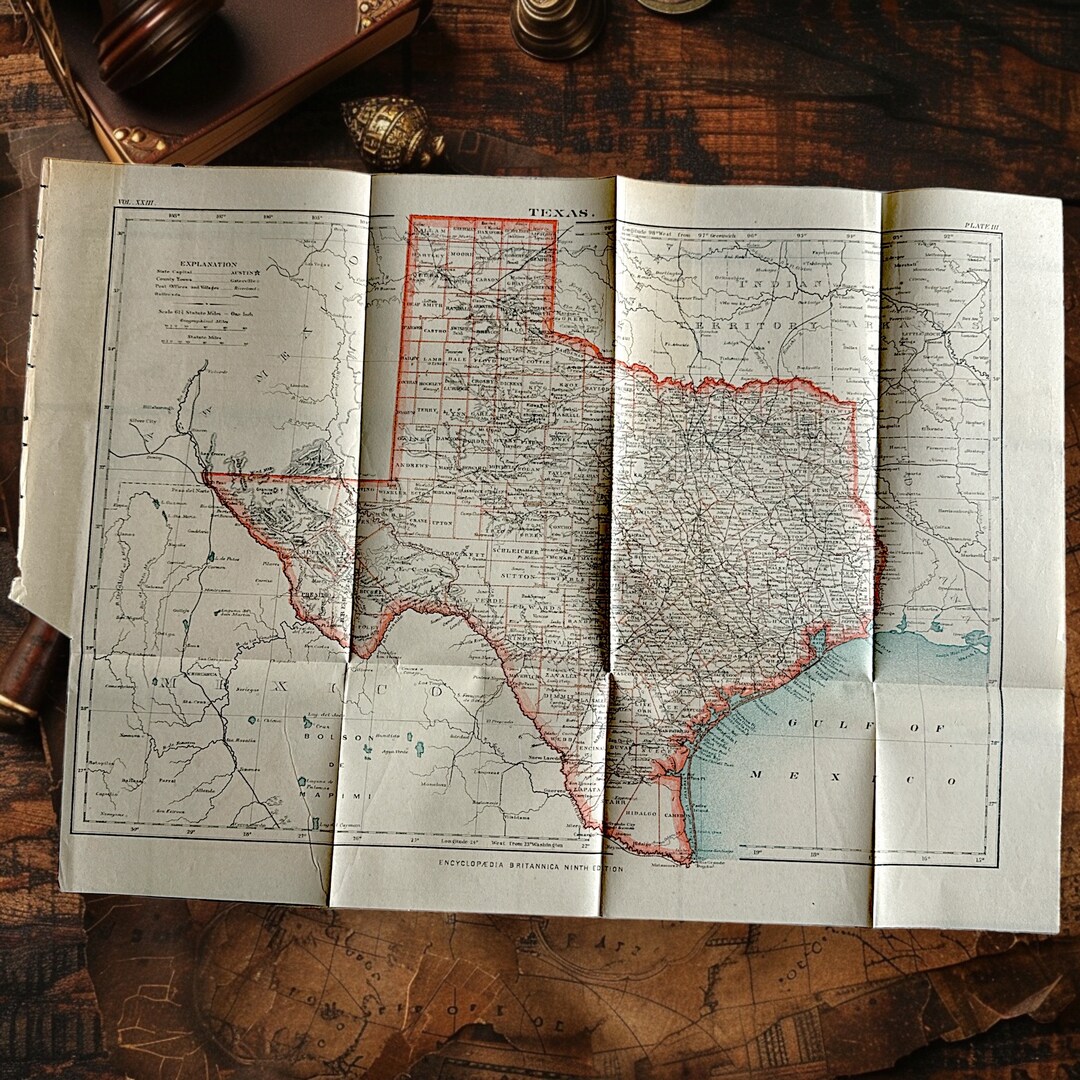 Antique 1891 Original Asia Map Book Plate Art, Antique Large Real Asia ...