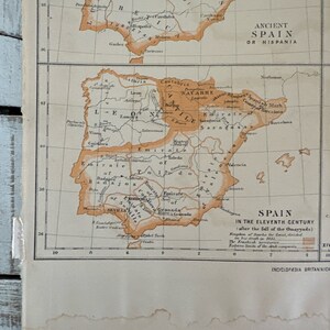 Antique 1891 Spain Map, Spanish Map Book Plate Art, Antique Spain Map ...