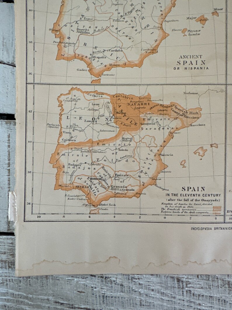 Antique Spain Map Print: 1891 Spanish Book Plate Art - Etsy