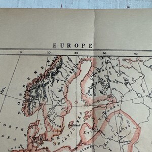 Antique 1891 Original Ancient Europe Map, Real Map of Europe in the ...