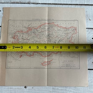 Antique 1891 Original Laconia Map, Real Lycia Map Book Plate Art ...