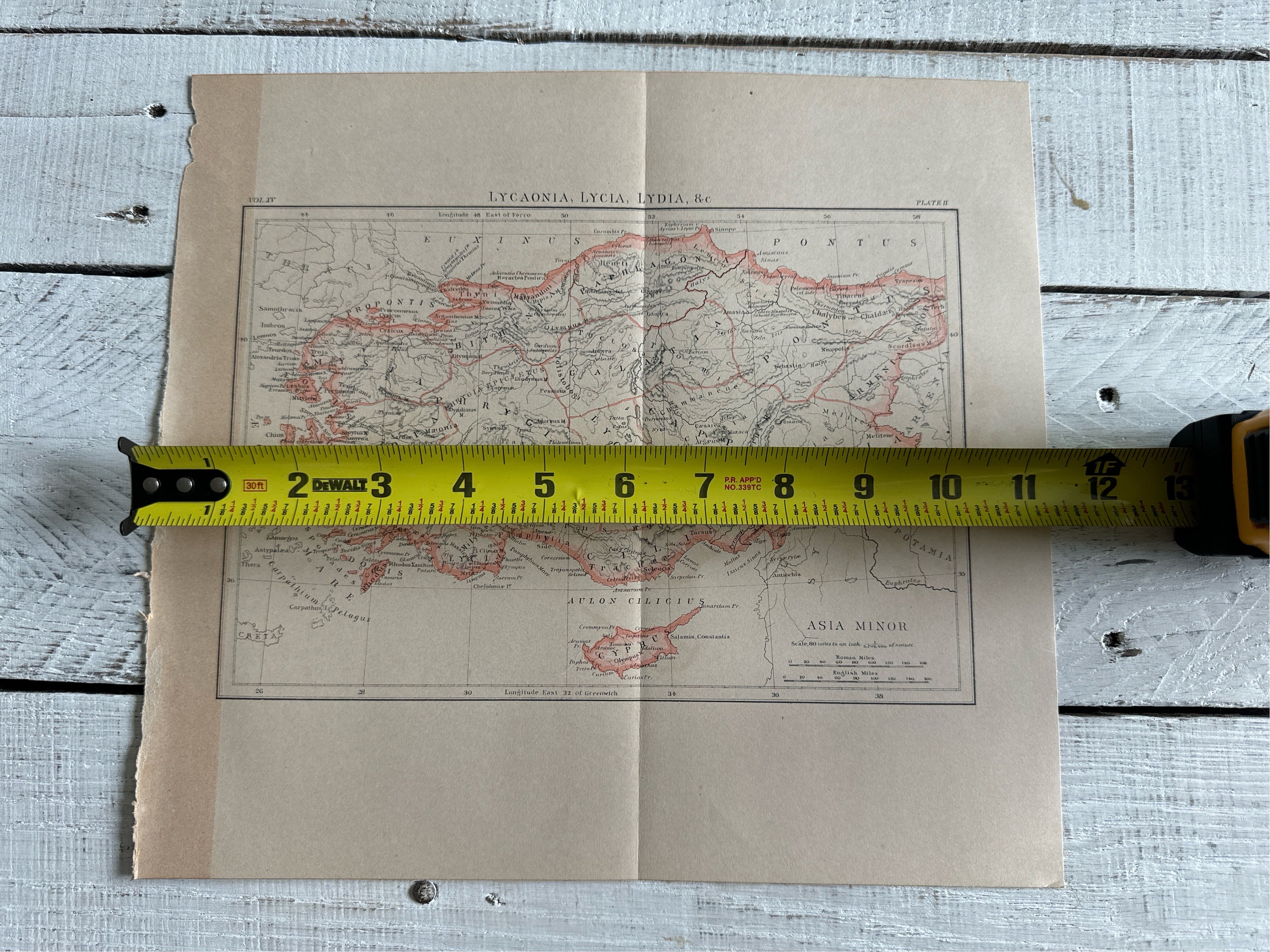 Antique Asia Minor Map: 1891 Lycia, Lydia, Lycaonia Book Plate - Etsy