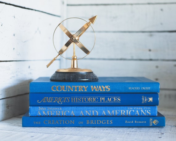 BLUE Coffee Table Books Stack Large Books in Pretty Blues and | Etsy