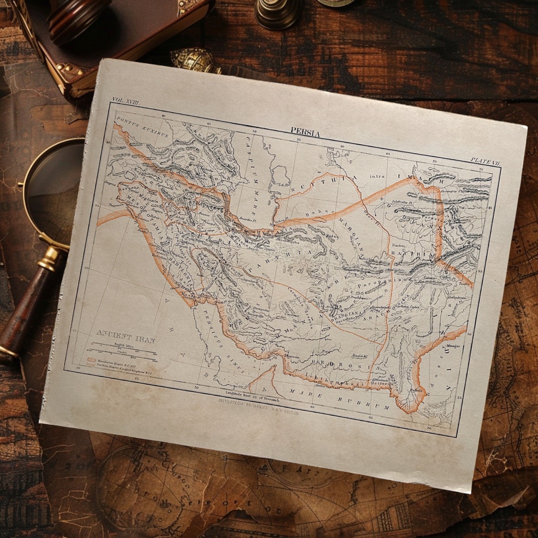Antique 1891 Real Persia Map Book Plate Art Illustration, Antique ...