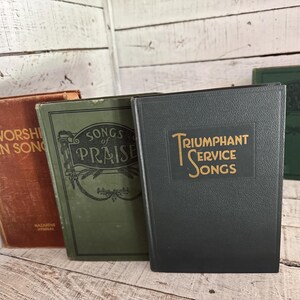 Antique Hymnals, Vintage Hymn Books, Antique Religious Books, Church ...