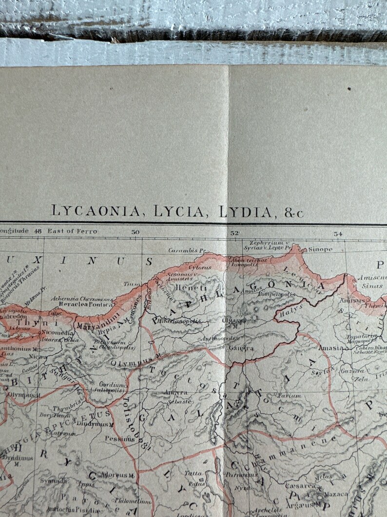 Antique Asia Minor Map: 1891 Lycia, Lydia, Lycaonia Book Plate - Etsy