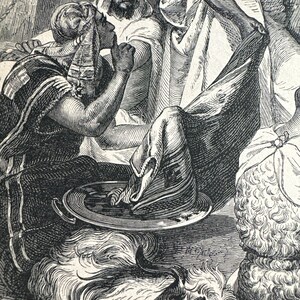 Antique 1877 Bible Engraving of Joseph Coat Dipped in Blood, Original ...