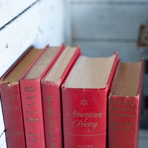 Vintage Red Books, Red Interior Decorations, Shabby Antique Red Book ...