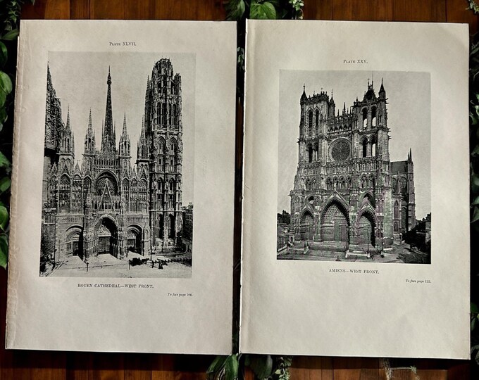 Antique 1925 Gothic Cathedral Photographs, French Gothic Architecture ...