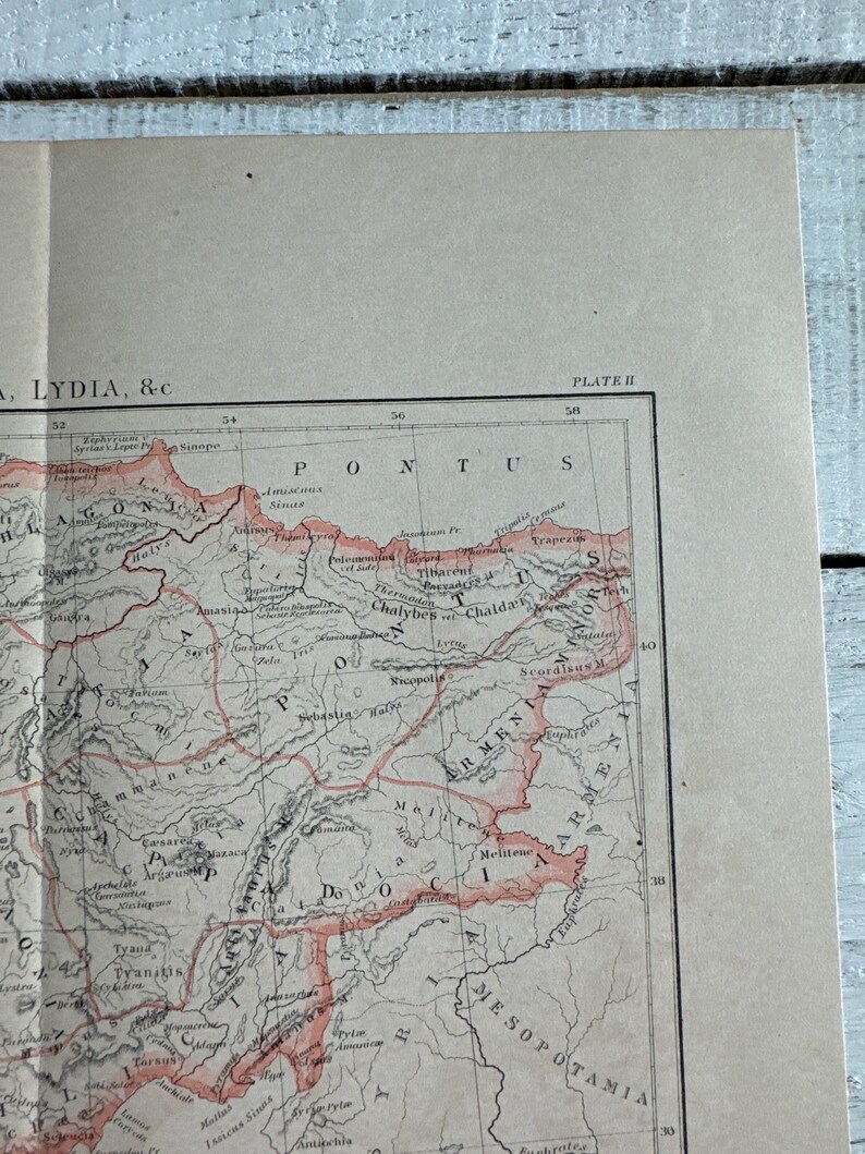 Antique Asia Minor Map: 1891 Lycia, Lydia, Lycaonia Book Plate - Etsy