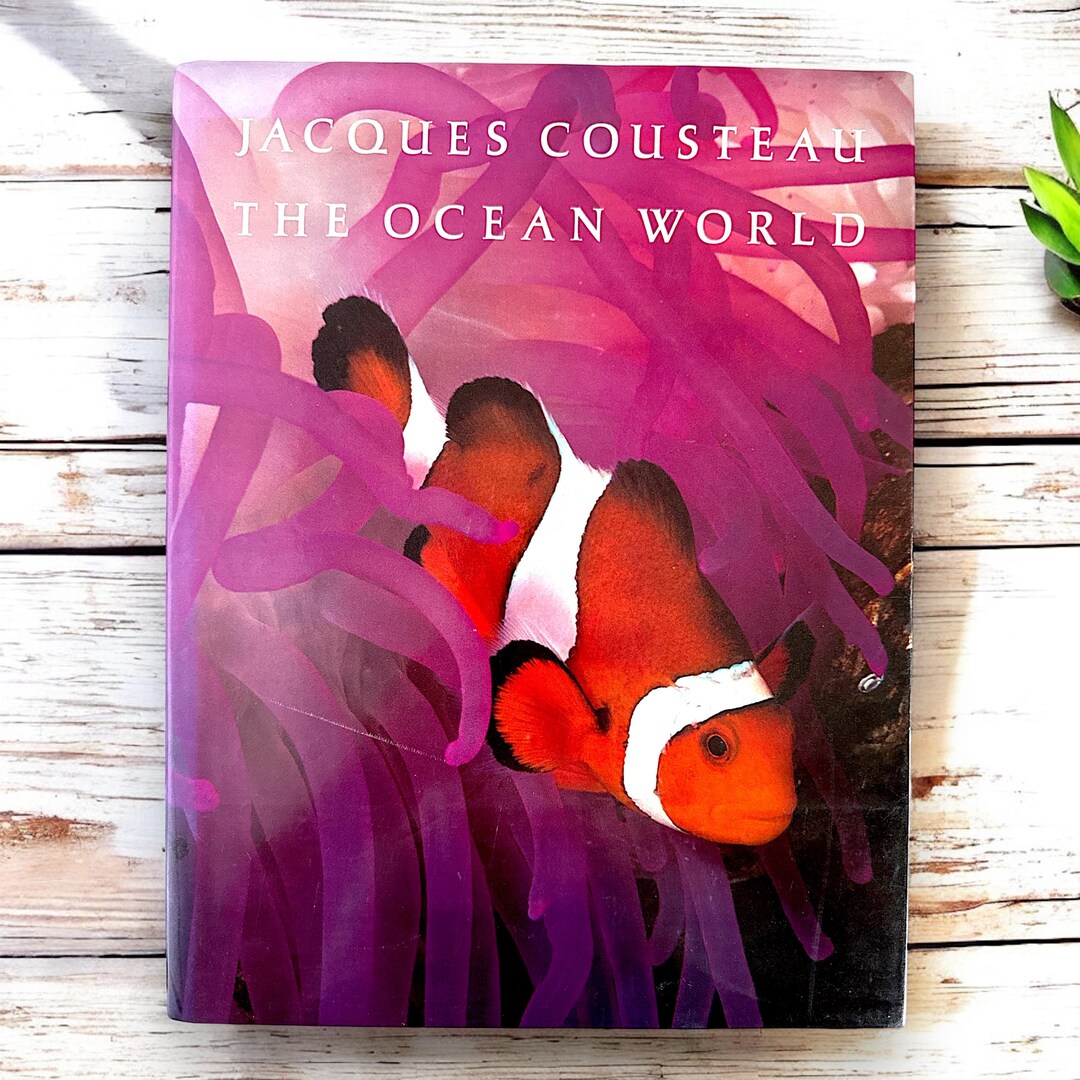 HUGE Jacques Cousteau the Ocean World 1979 Book, Pink Coffee Table Book ...