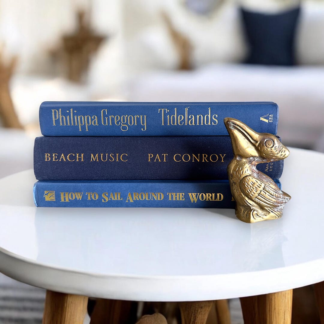 Nautical Blue Books, Beach House Books, Coastal Home Decor, Ocean Sea ...