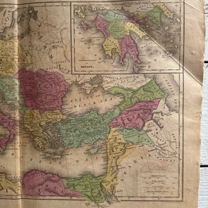 Antique 1845 Authentic Map of the Roman Empire From Olney's School ...