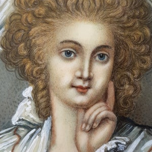 Antique-rare and Superb Hand Painted Gouache Miniature Portrait of ...