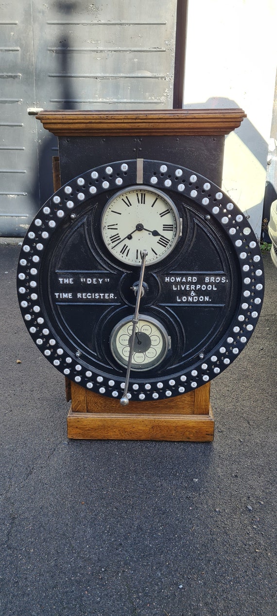Antique-rare-the Dey Time Register Clock-howard Bros-liverpool - Etsy