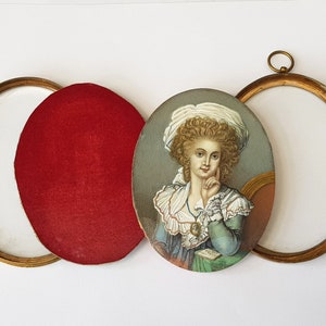 Antique-rare and Superb Hand Painted Gouache Miniature Portrait of ...