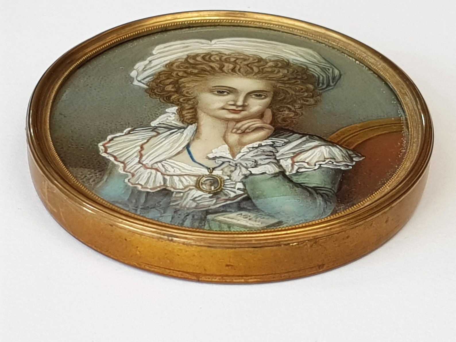 Antique-rare and Superb Hand Painted Gouache Miniature Portrait of ...