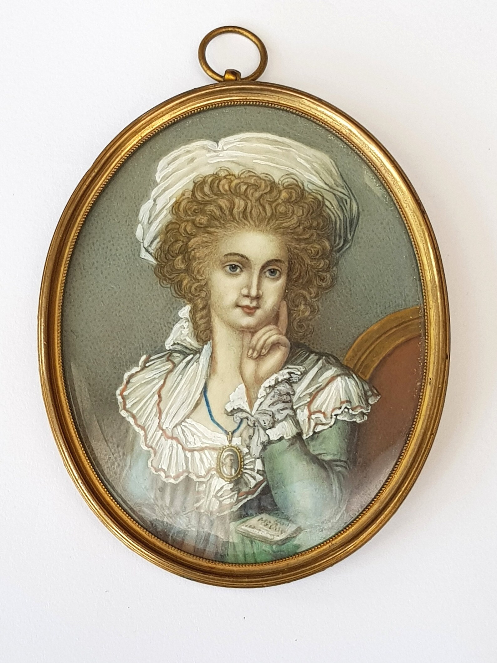 Antique-rare and Superb Hand Painted Gouache Miniature Portrait of ...