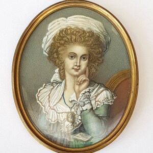 Antique-rare and Superb Hand Painted Gouache Miniature Portrait of ...