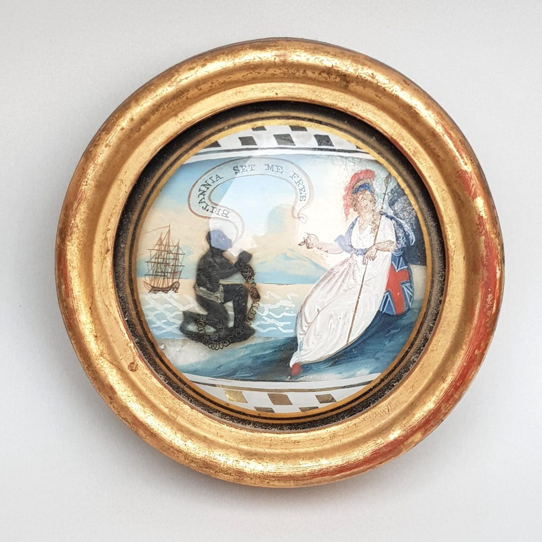 Rare Gouache Painting Abolition of Slavery Britannia Set Us Free ...