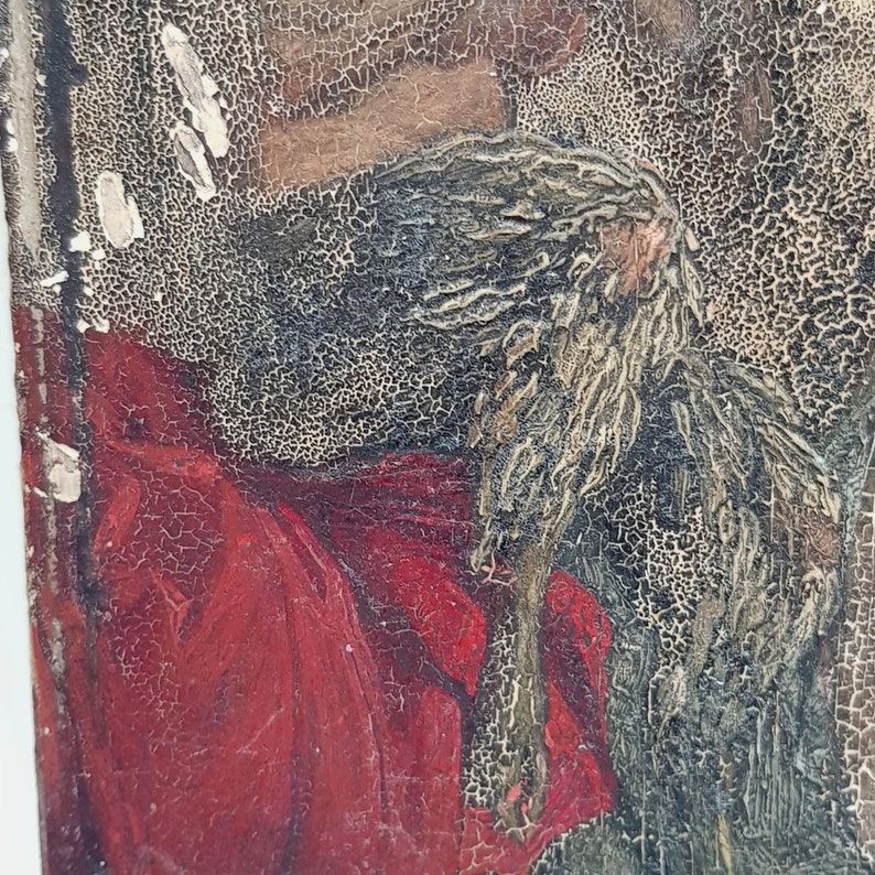 Rare Oil Painting on Board of Greek God Pan Playing Pipes to Nymph ...