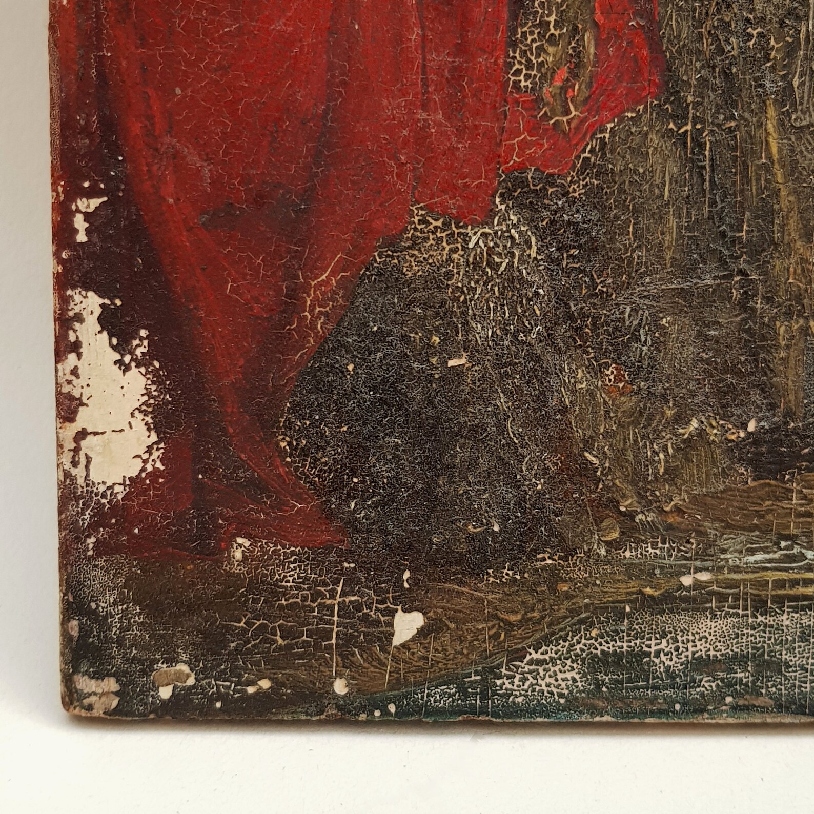Rare Oil Painting on Board of Greek God Pan Playing Pipes to Nymph ...