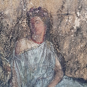 Rare Oil Painting on Board of Greek God Pan Playing Pipes to Nymph ...