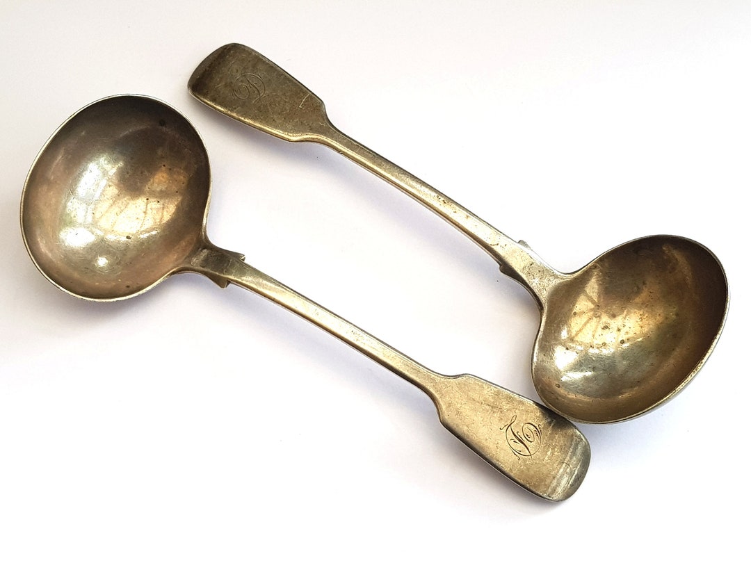 Rare Pair of Regency Sterling Silver Sauce Ladles William IV Antique ...