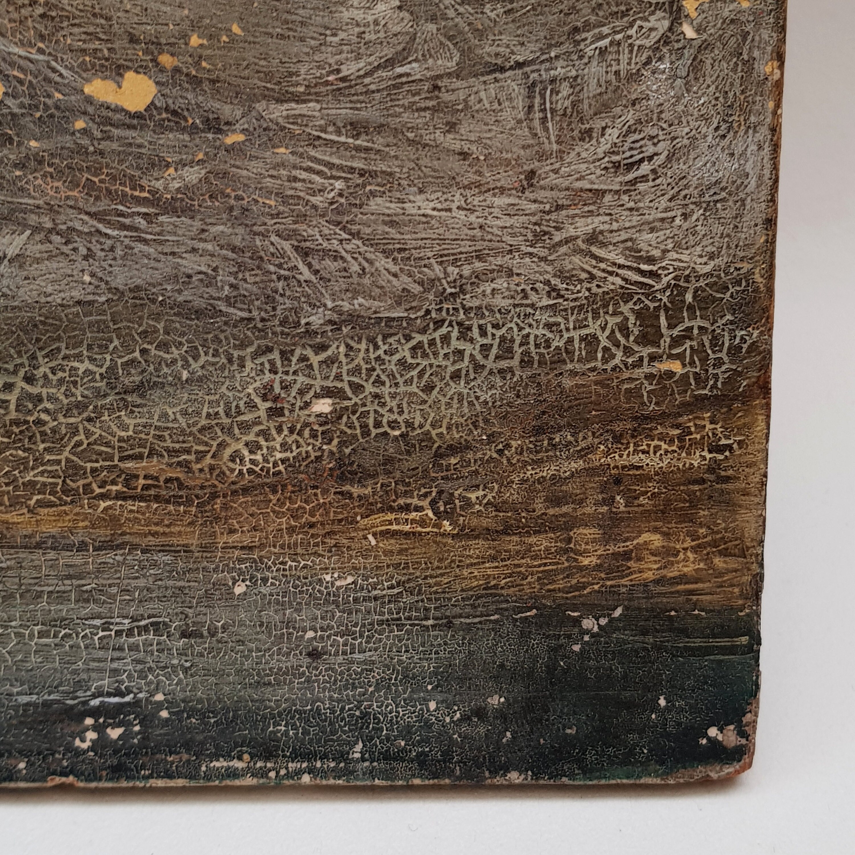 Rare Oil Painting on Board of Greek God Pan Playing Pipes to Nymph ...