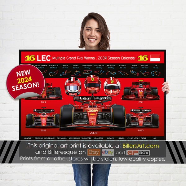 F1 2024 Calendar Print - Etsy
