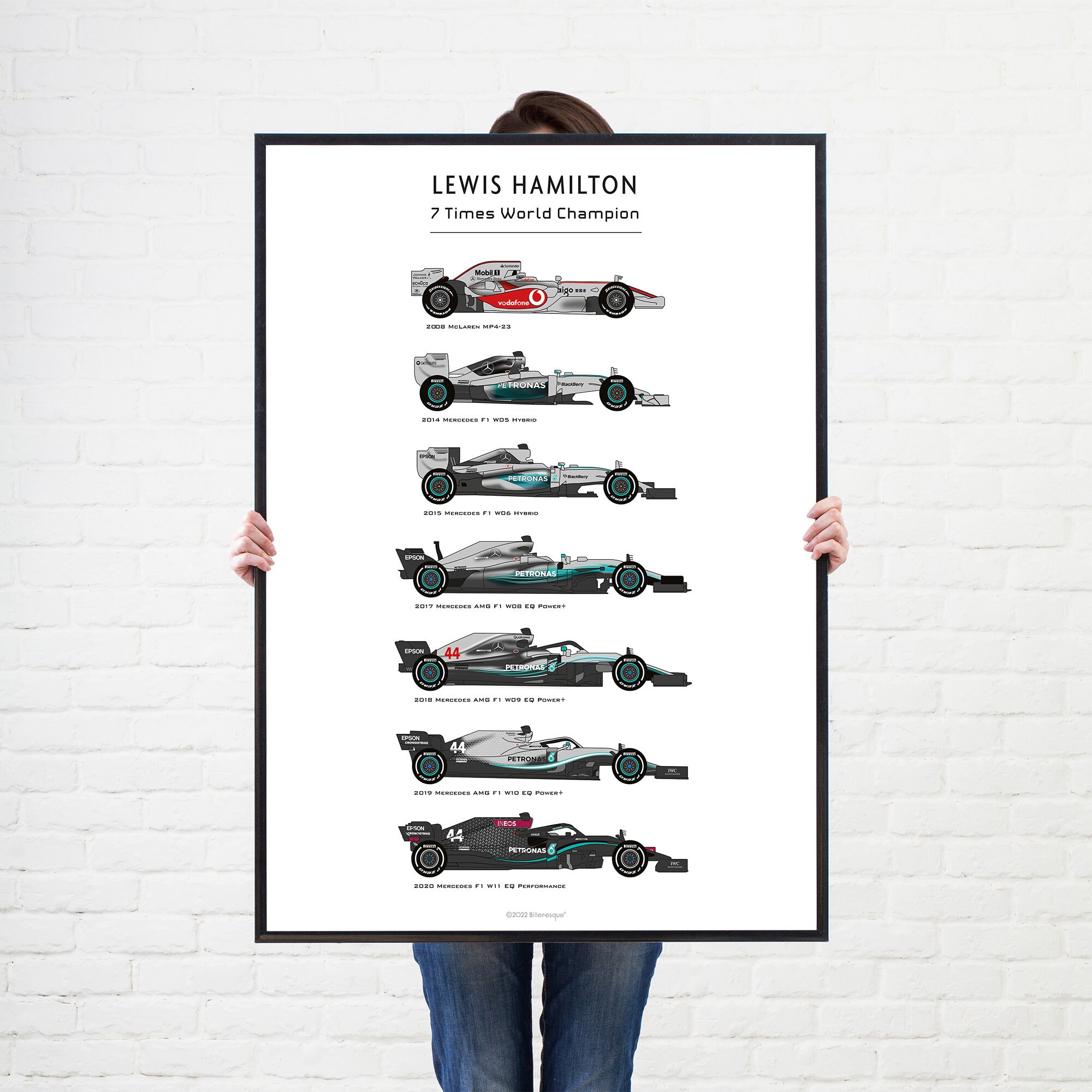 Lewis Hamilton 7 Cars World Championship Poster Formula 1 - Etsy