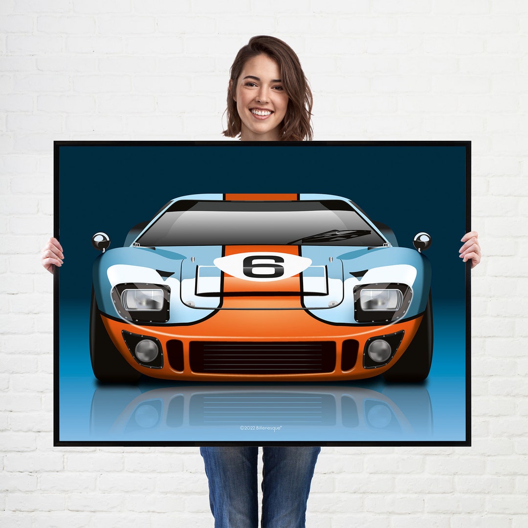 Ford GT40 Poster Gulf Le Mans Racing Car Poster GT40 Gulf - Etsy UK