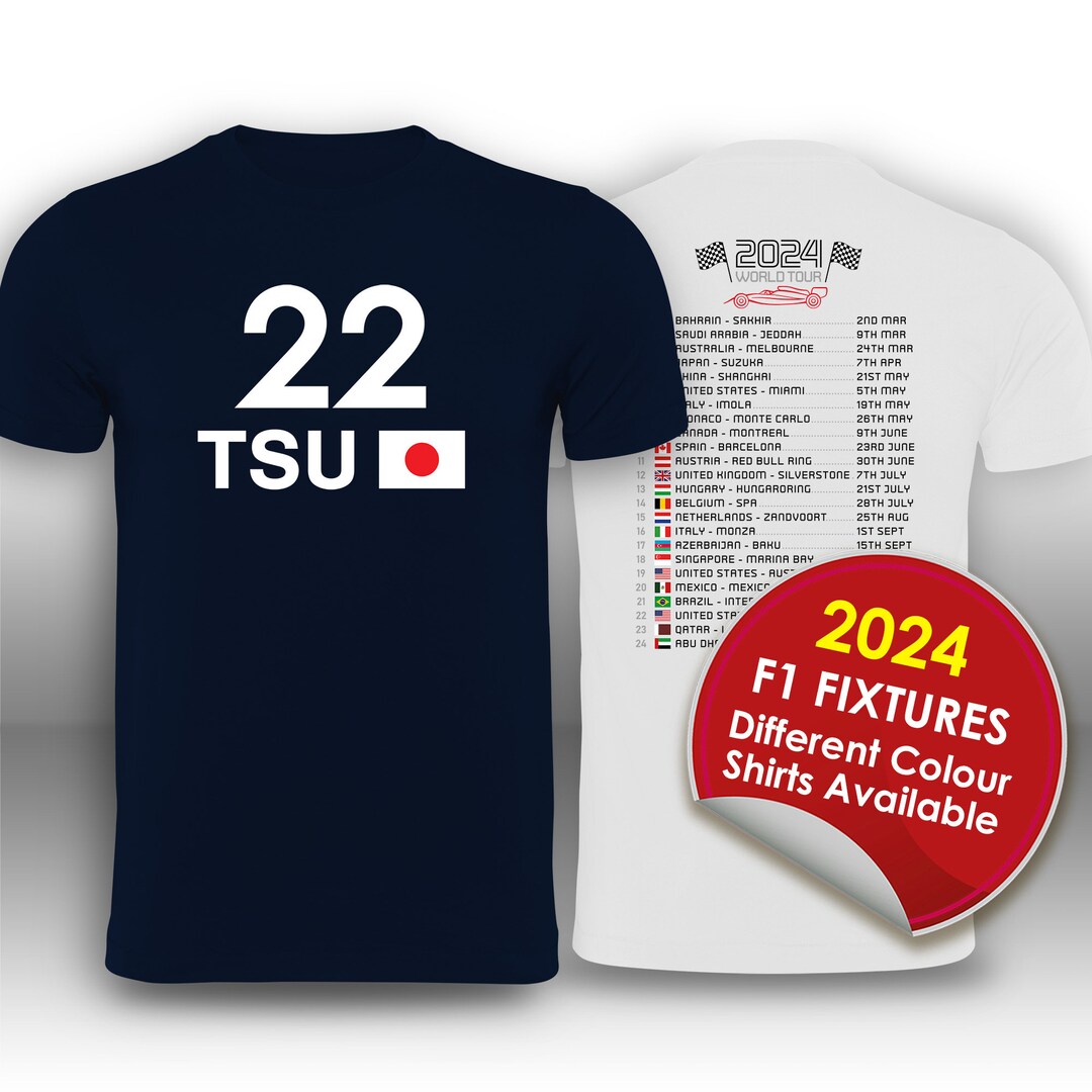 Yuki Tsunoda 2024 Race Calendar Formula 1 F1 T-shirt Plain - Etsy Israel