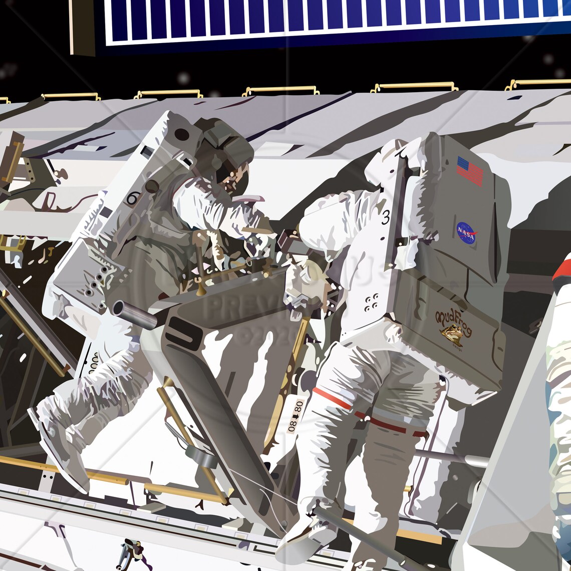 International Space Station ISS Poster Solar System NASA - Etsy